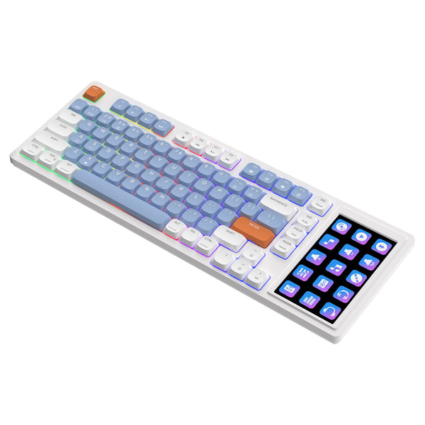 81 key Touch Screen Low Profile Mechanical Keyboard with 4.33inch Large ...