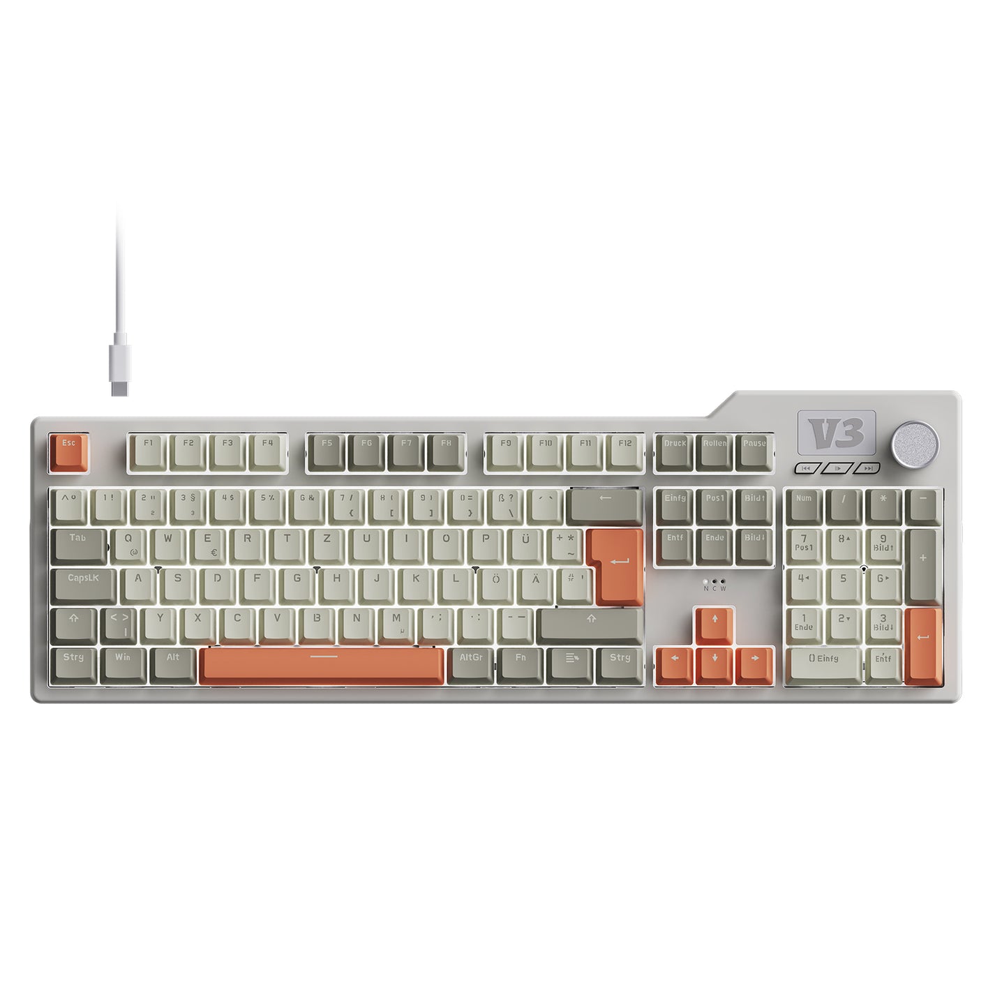German Ajazz AK35i V3 Wired Mechanical Keyboard QWERTZ Full-size 104-k ...