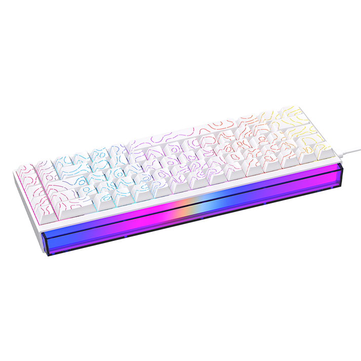 AJAZZ NK68 Small Mechanical Keyboard 68-key layout Mixed Light Red axi ...