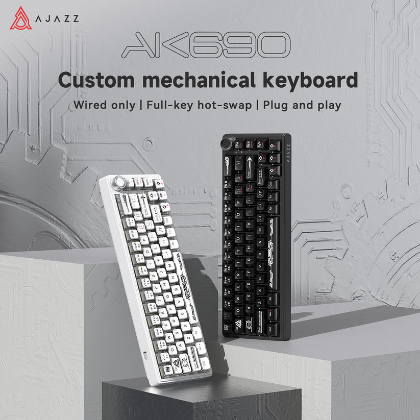 AJAZZ AK690 68-key mechanical keyboard with ergonomic design hot-swapp ...