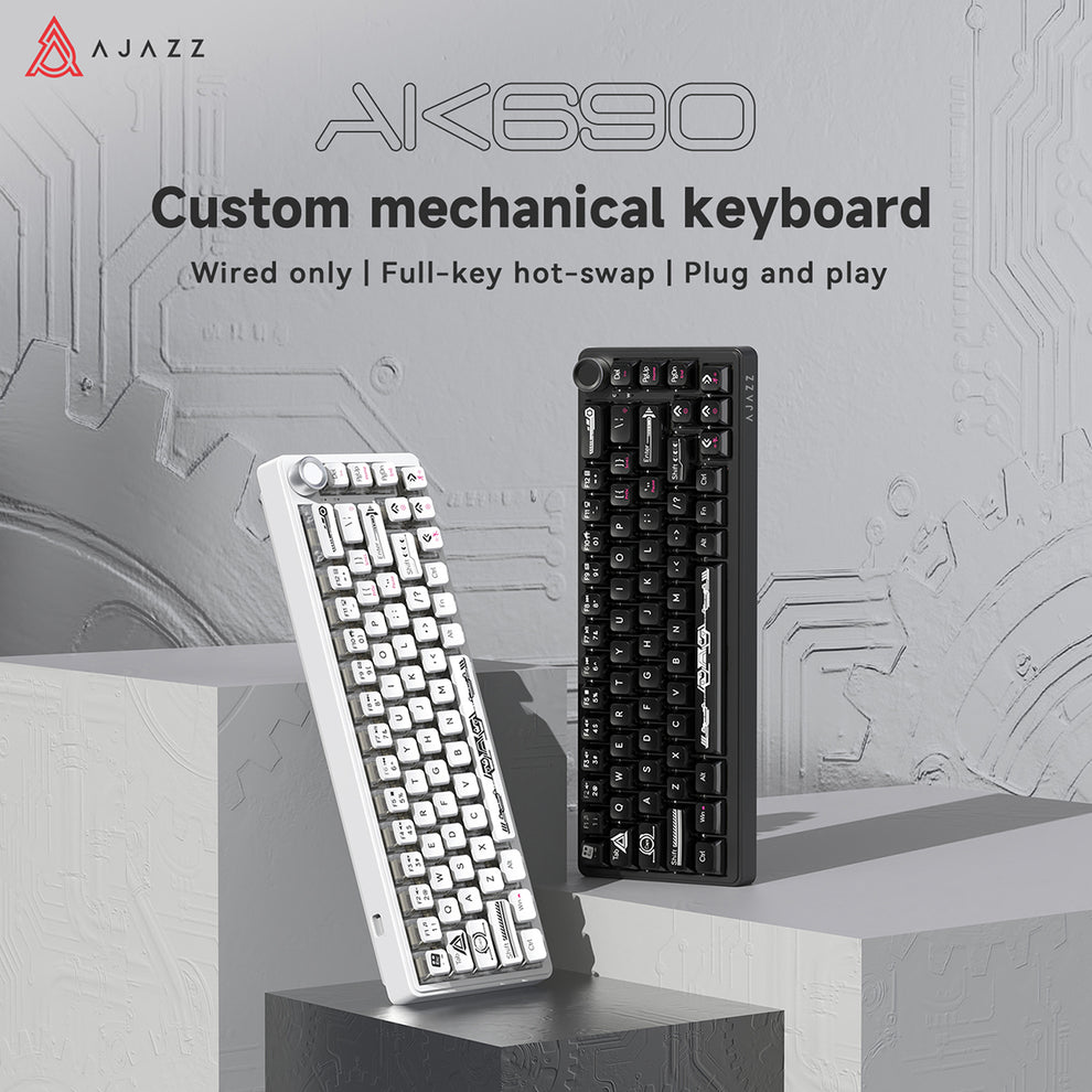 AJAZZ AK690 68-key mechanical keyboard with ergonomic design hot-swapp ...
