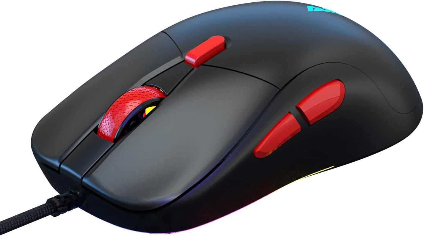 Ajazz AJ129 RGB Wired Mouse Gamer 12400 DPI Optical 7 Buttons USB Mou ...