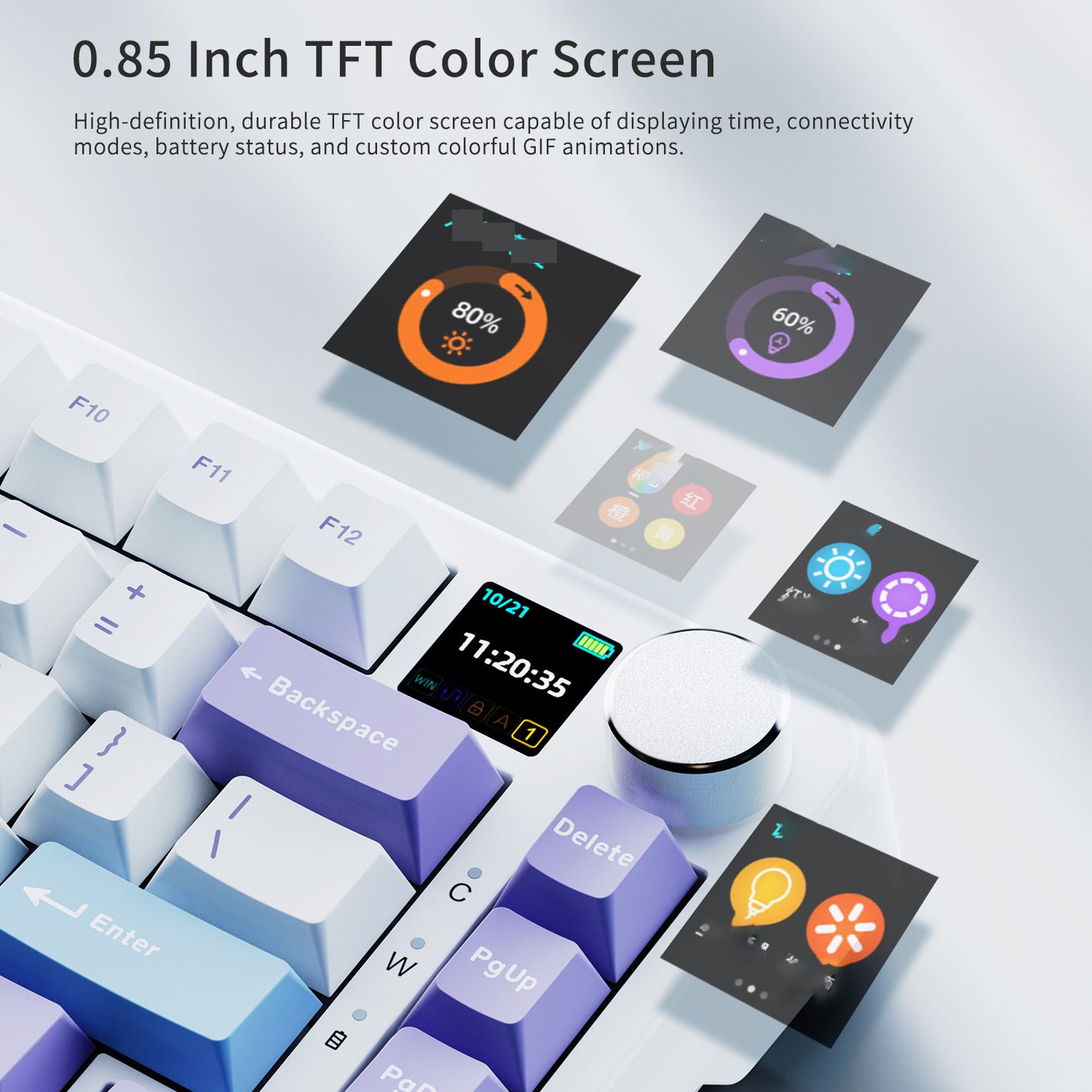 AJAZZ AK820 MAX PLUS Mechanical Keyboard Series with Screen, Three Mod ...