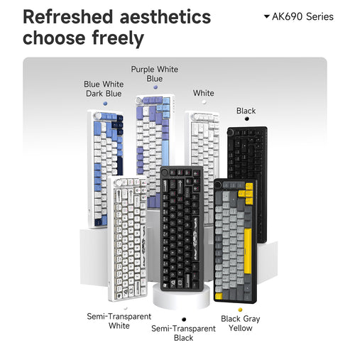 AJAZZ AK690 68-key mechanical keyboard with ergonomic design hot-swapp ...