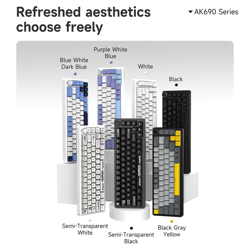 AJAZZ AK690 68-key mechanical keyboard with ergonomic design hot-swapp ...