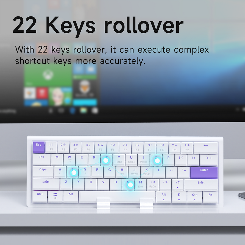 AJAZZ NKL61 Wired small column keyboard Mechanical low-profileswitch S ...