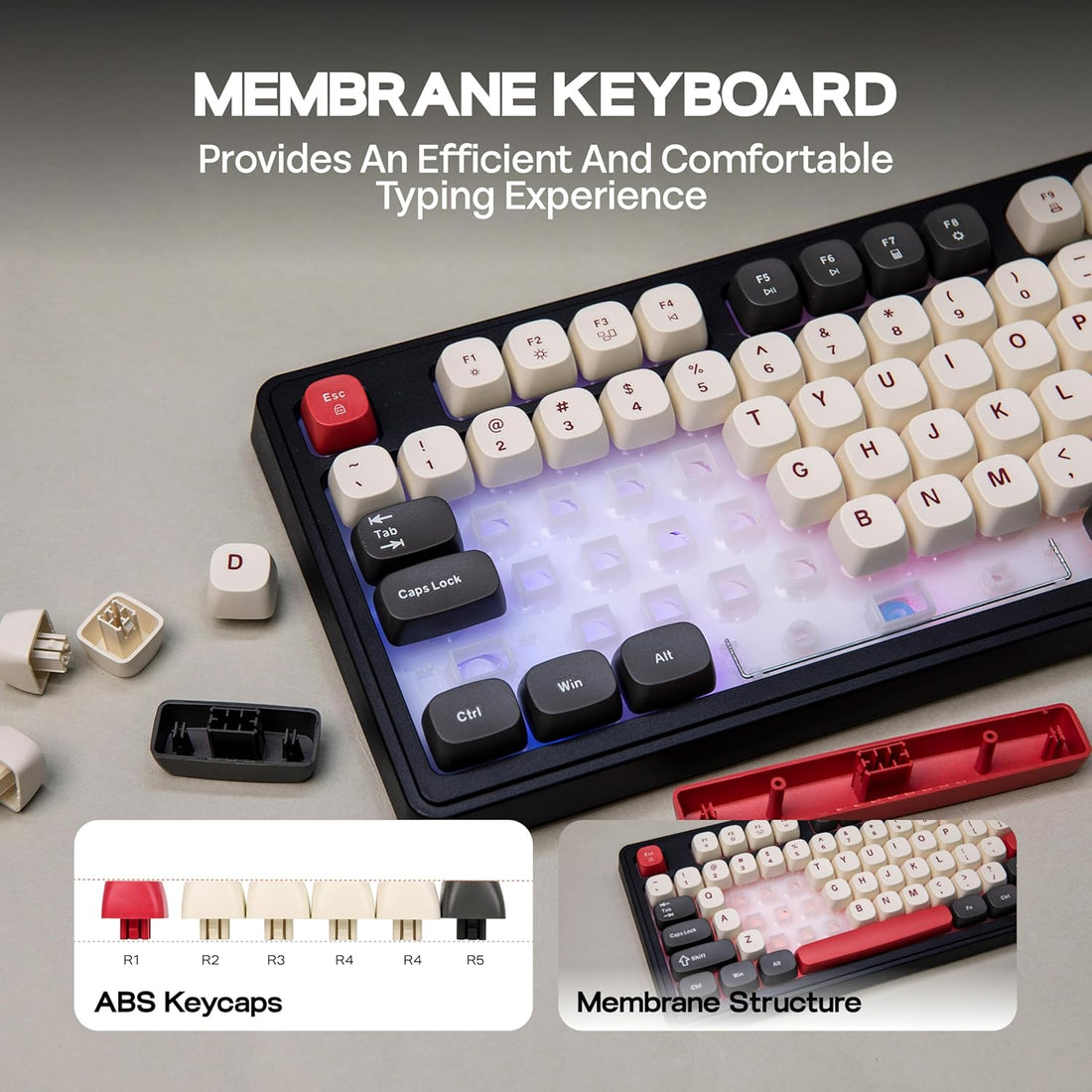 Ajazz AF98 Wired Mixed Lighting Mechanical Keyboard Dual control: mode ...