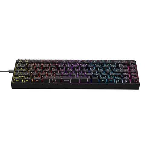AJAZZ NK68 Small Mechanical Keyboard 68-key layout Mixed Light Red axi ...