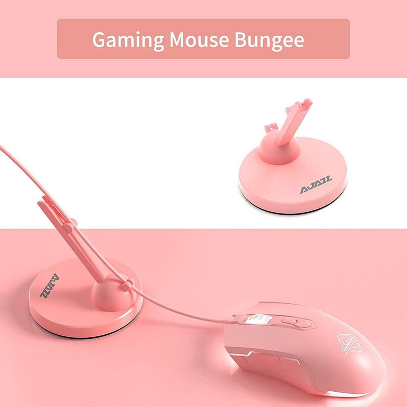 NACODEX Pink Gaming Mouse Bungee Flexible Cord Clip Clipper Wire Cabl ...