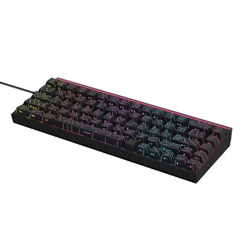 AJAZZ NK68 Small Mechanical Keyboard 68-key layout Mixed Light Red axi ...