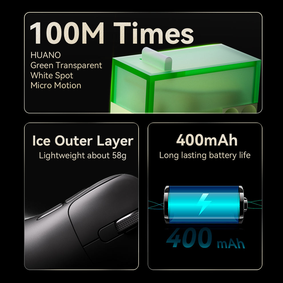 AJAZZ AJ179 TITAN Mouse Bluetooth Tri-mode PAW3950 8000Hz Return Rate ...