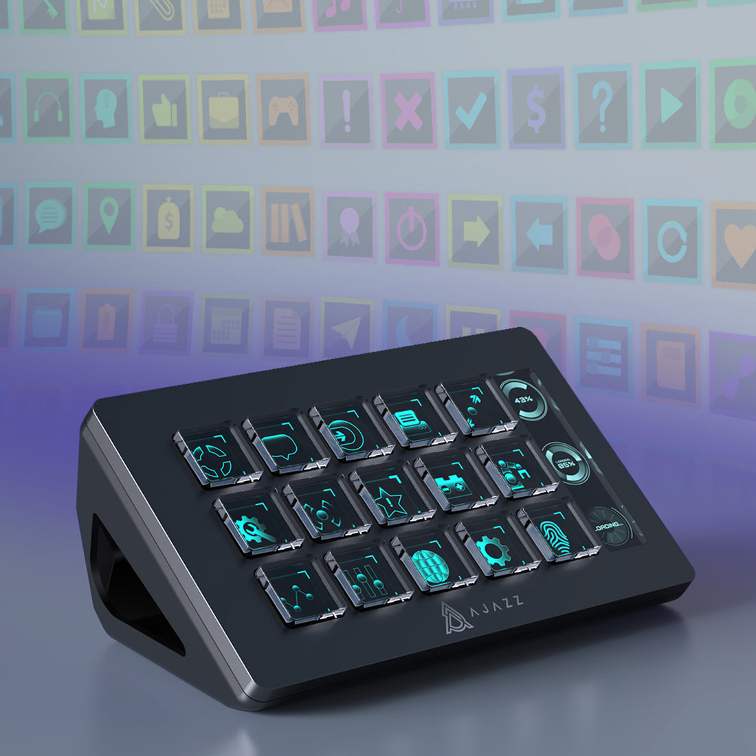 AJAZZ AKP153E Desktop Controller Console Panel With 15 Programmable Shortcut Keys, Detachable 40 ...