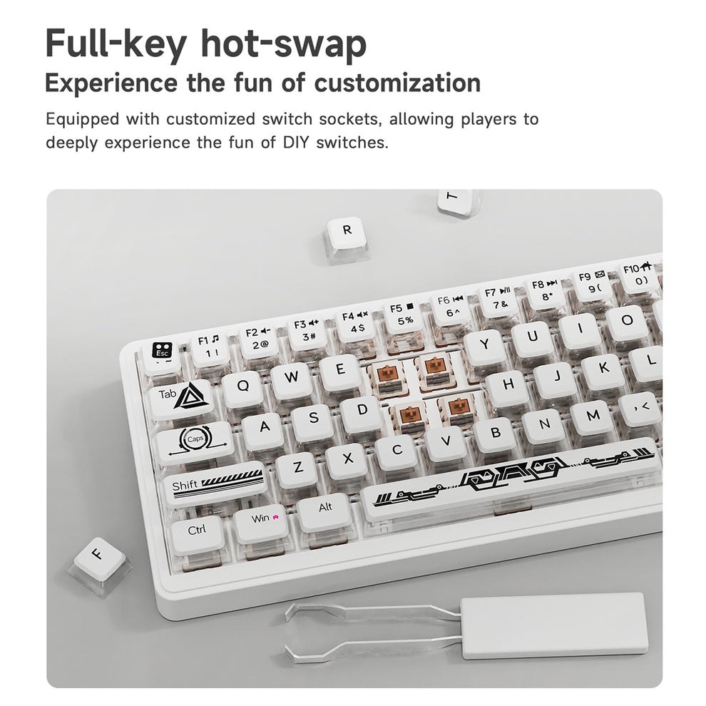 AJAZZ AK690 68-key mechanical keyboard with ergonomic design hot-swapp ...
