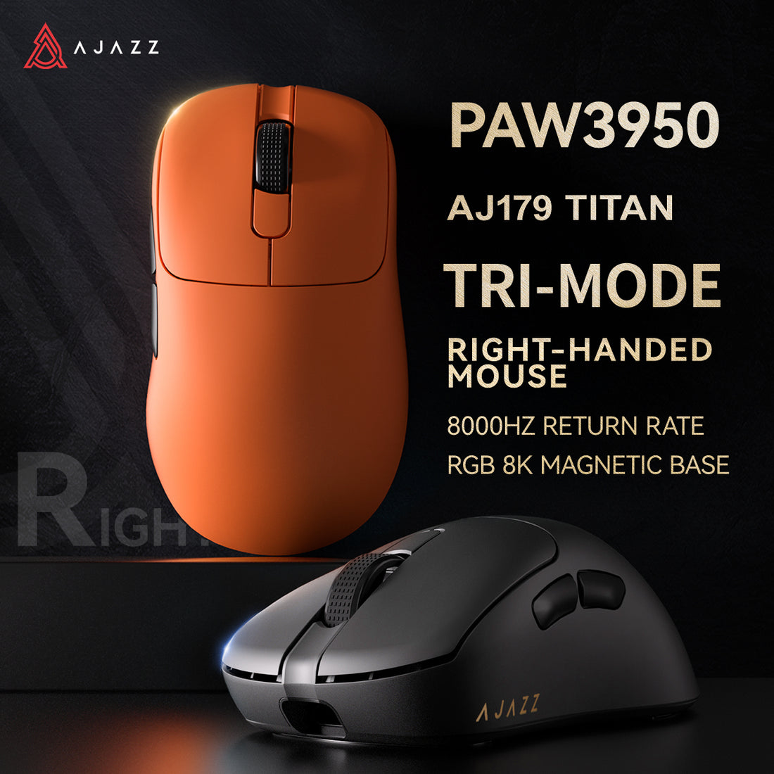AJAZZ AJ179 TITAN Mouse Bluetooth Tri-mode PAW3950 8000Hz Return Rate ...
