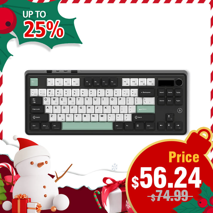 AJAZZ AK870 Keyboard - Compact 87 Keys TKL Design with Hot-Swap Screen