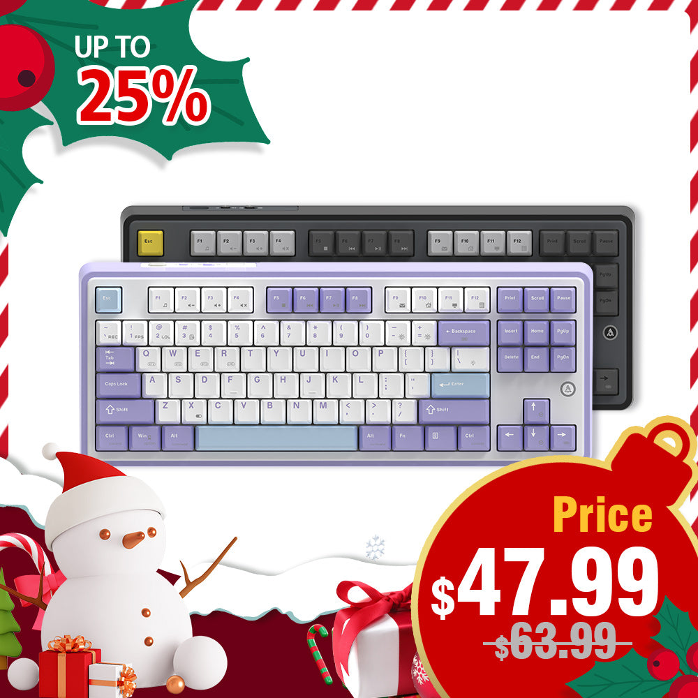 AJAZZ AK870 Keyboard - Compact 87 Keys TKL Design with Hot-Swap Screen