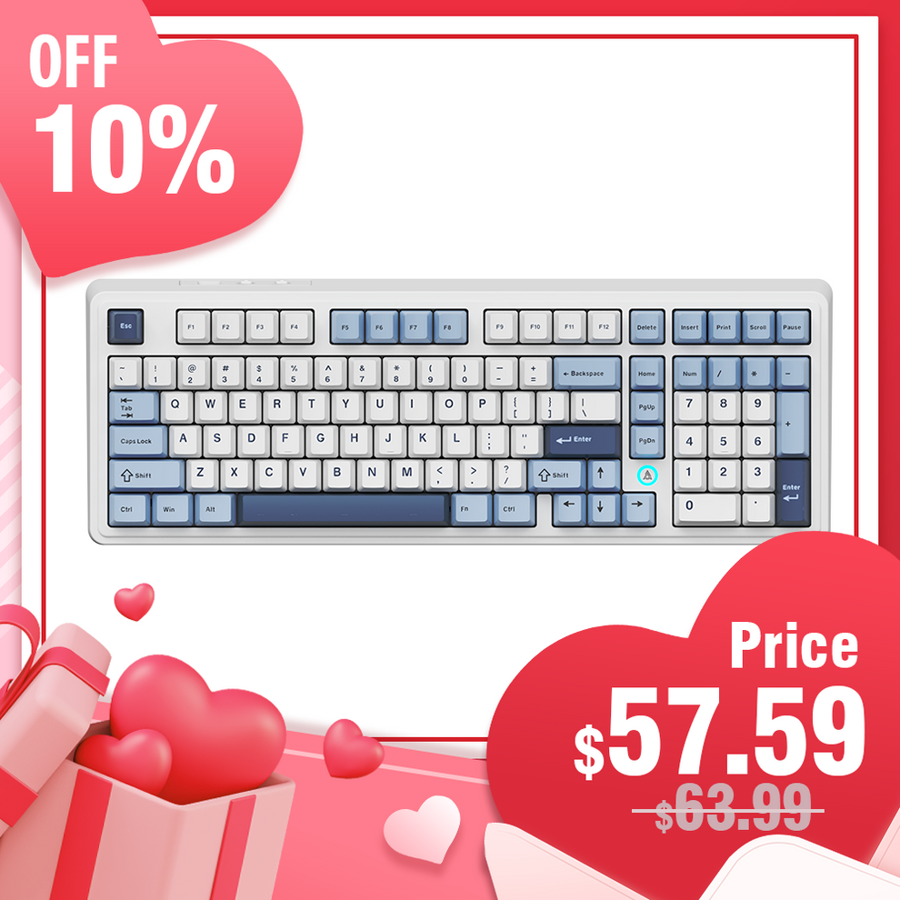 Ajazz AK980 Gaming Mechanical Keyboard with Color Screen 98 Keys RGB ...