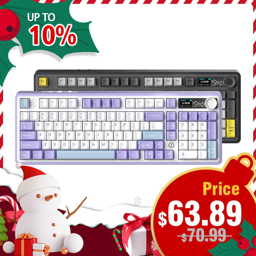 Ajazz AK980 Gaming Mechanical Keyboard with Color Screen 98 Keys RGB ...