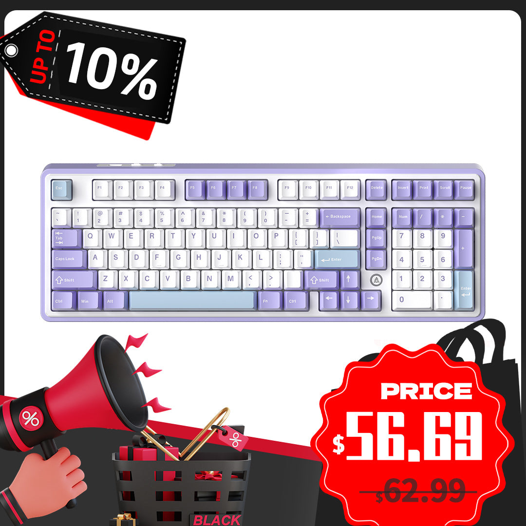 Ajazz AK980 Gaming Mechanical Keyboard with Color Screen 98 Keys RGB ...