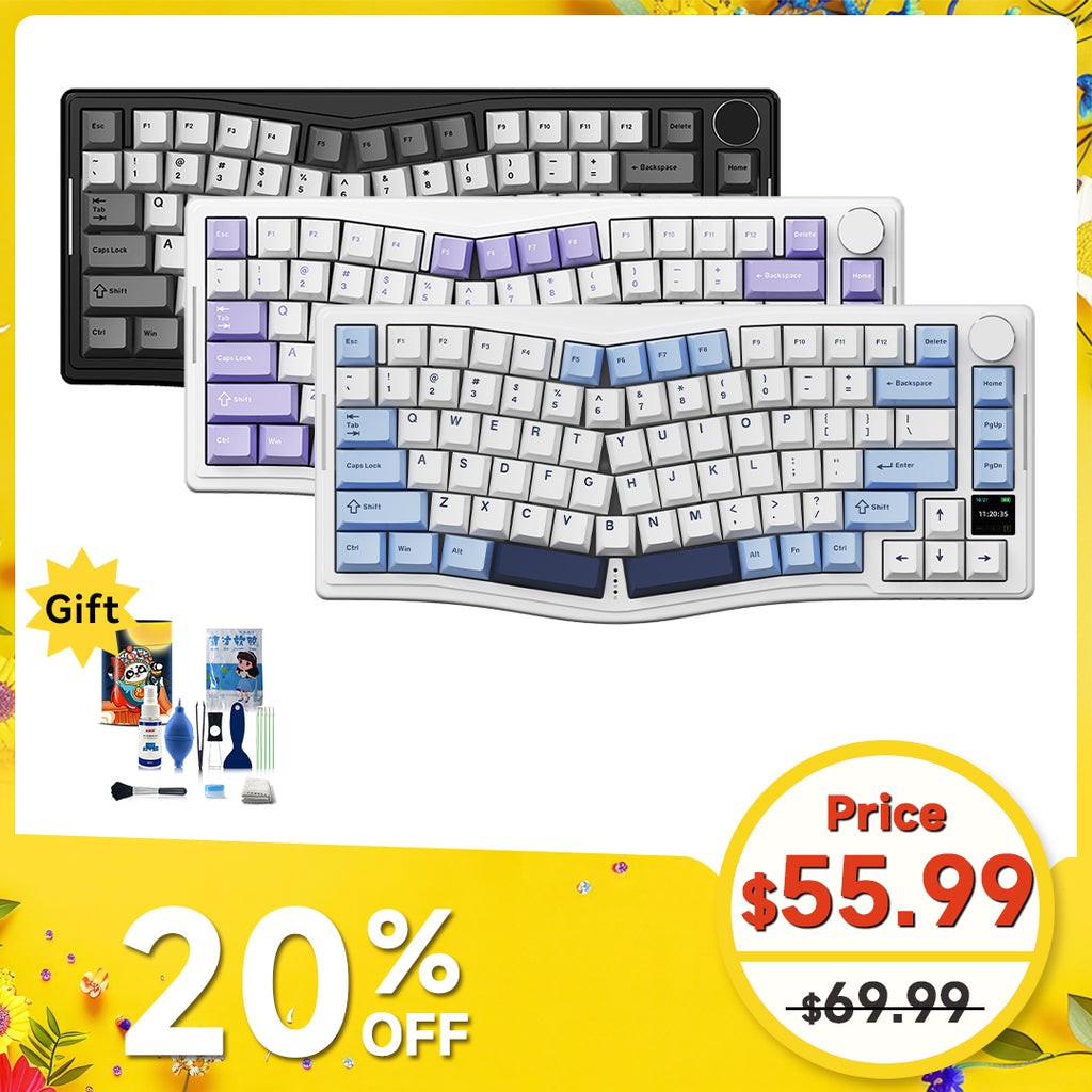 AJAZZ AKS075 Mechanical Keyboard Customized Alice Ergonomic Hot Swap