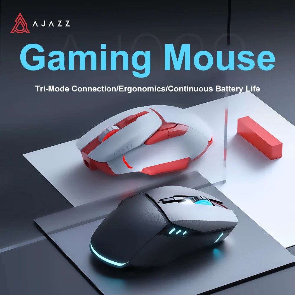 Ajazz AJ039 Wireless Gaming Mouse RGB 7 Buttons Tri-mode Wired Mice – AJAZZ
