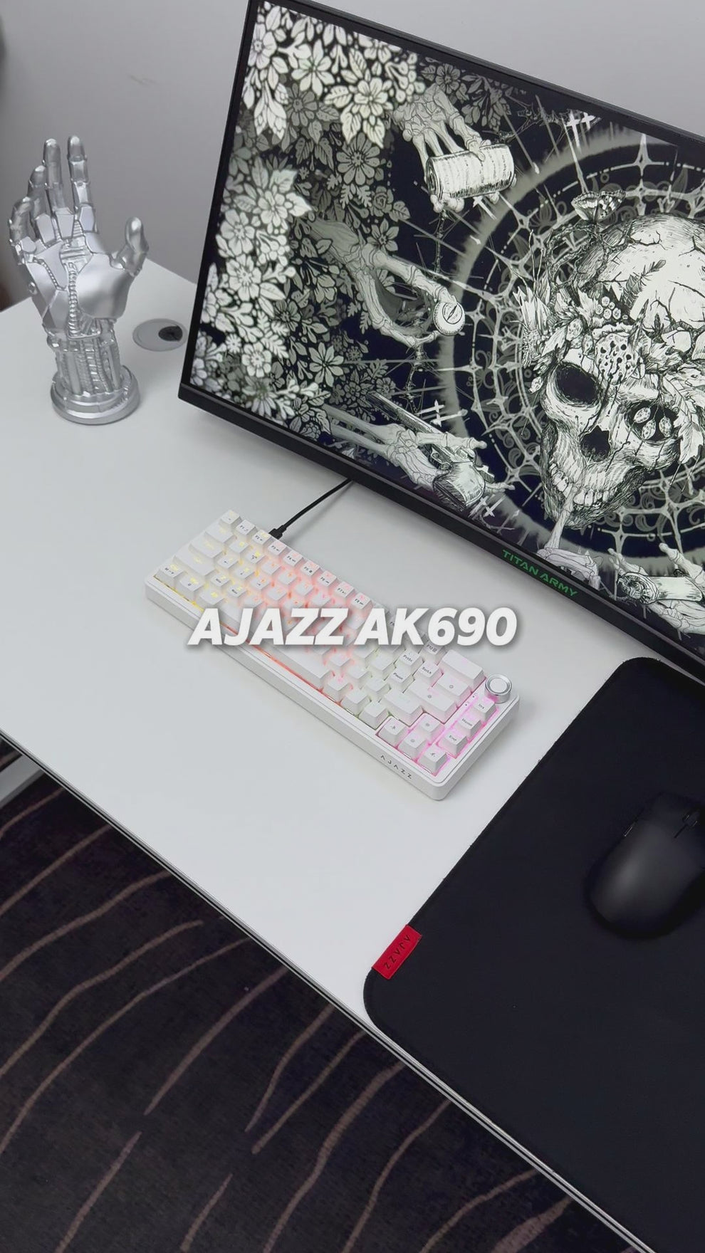 AJAZZ AK690 68-key mechanical keyboard with ergonomic design hot-swapp ...