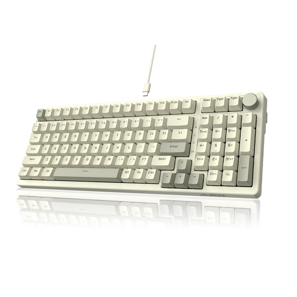 AJAZZ AK992 Retro Wired Mechanical Keyboard, 98-Key Full Layout, Hot ...
